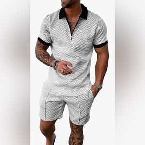 Shirts | Mens Short Sets Outfits 2 Piece Polo Shirt And Shorts Set ...